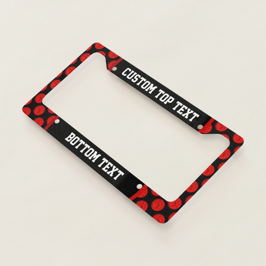 Dog paw prints - red license plate frame | Zazzle