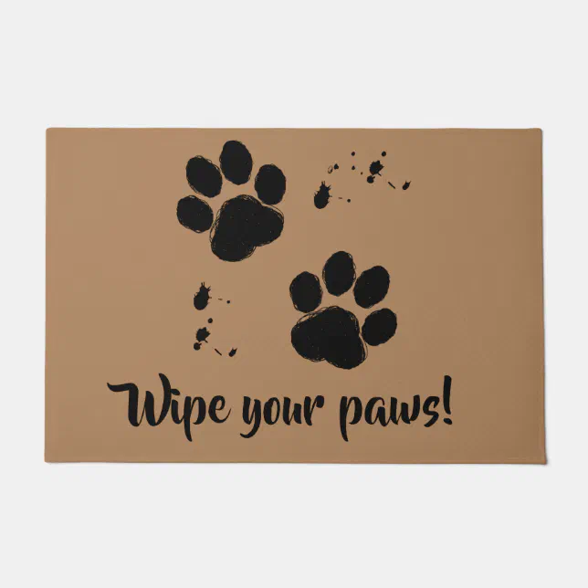Dog Paw Prints: Wipe your paws! Doormat | Zazzle