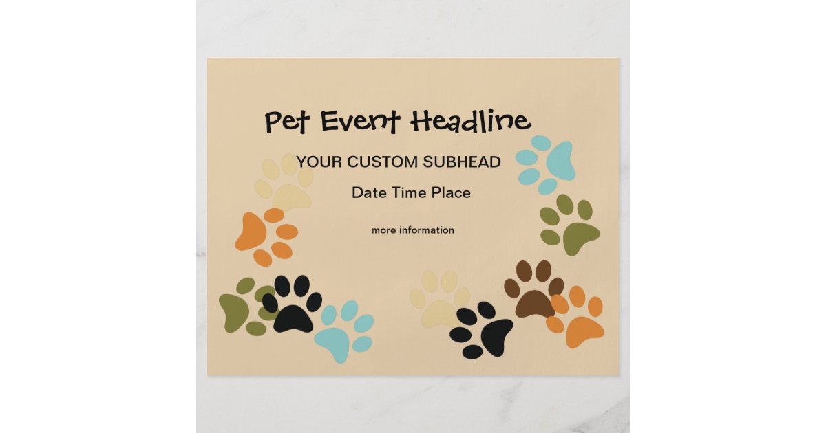 Dog Paws cusom flyer | Zazzle