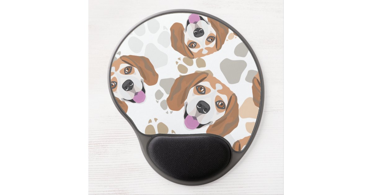 Dog paws pattern Beagle Gel Mouse Pad | Zazzle.com