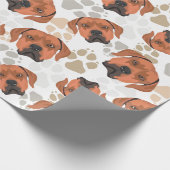 Dog paws pattern Rhodesian Ridgeback Wrapping Paper | Zazzle