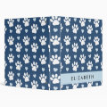 Dog Paws, White Paws, Blue Hearts, Your Name 3 Ring Binder | Zazzle