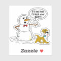 Dog Pees on Snowman Joke Contour Cut Sticker | Zazzle