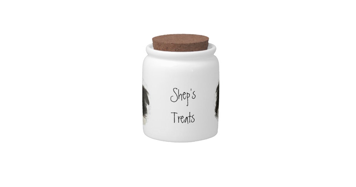 Dog, Pet, Custom Name Treat Jar, Border Collie Candy Jar | Zazzle