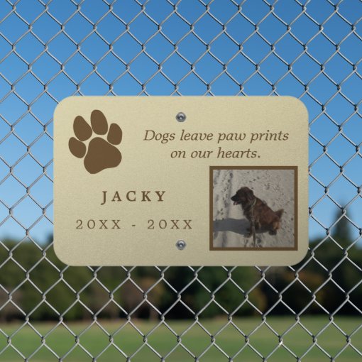 Dog Pet Memorial Photo and Text Outdoor Metal Sign | Zazzle