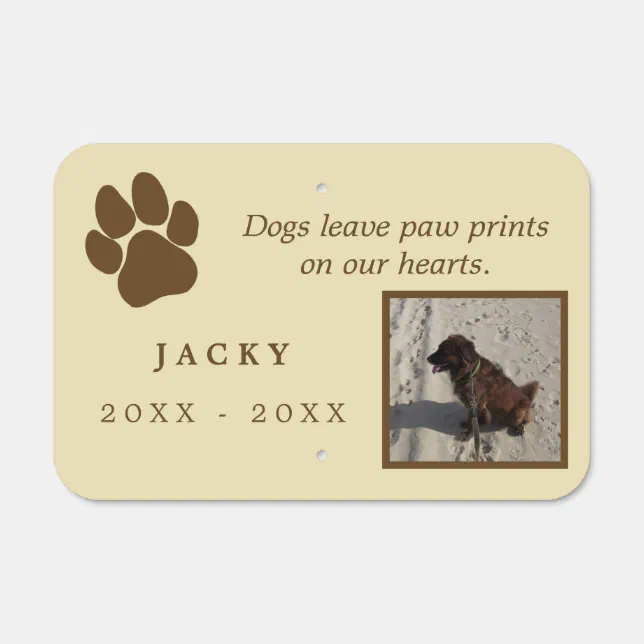 Dog Pet Memorial Photo and Text Outdoor Metal Sign | Zazzle