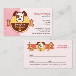 Dog Pet Spa Salon - Appointment Card | Zazzle