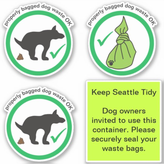 Dog Poop OK Garbage Can Sticker | Zazzle.com