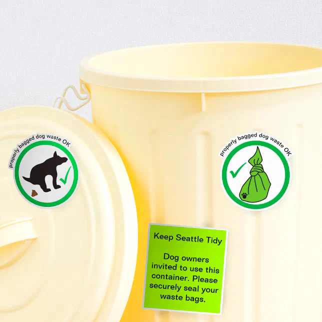 Dog Poop OK Garbage Can Sticker | Zazzle