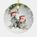 Dog Reindee Siberian Husky icee chuksha puppy pet Ceramic Ornament | Zazzle