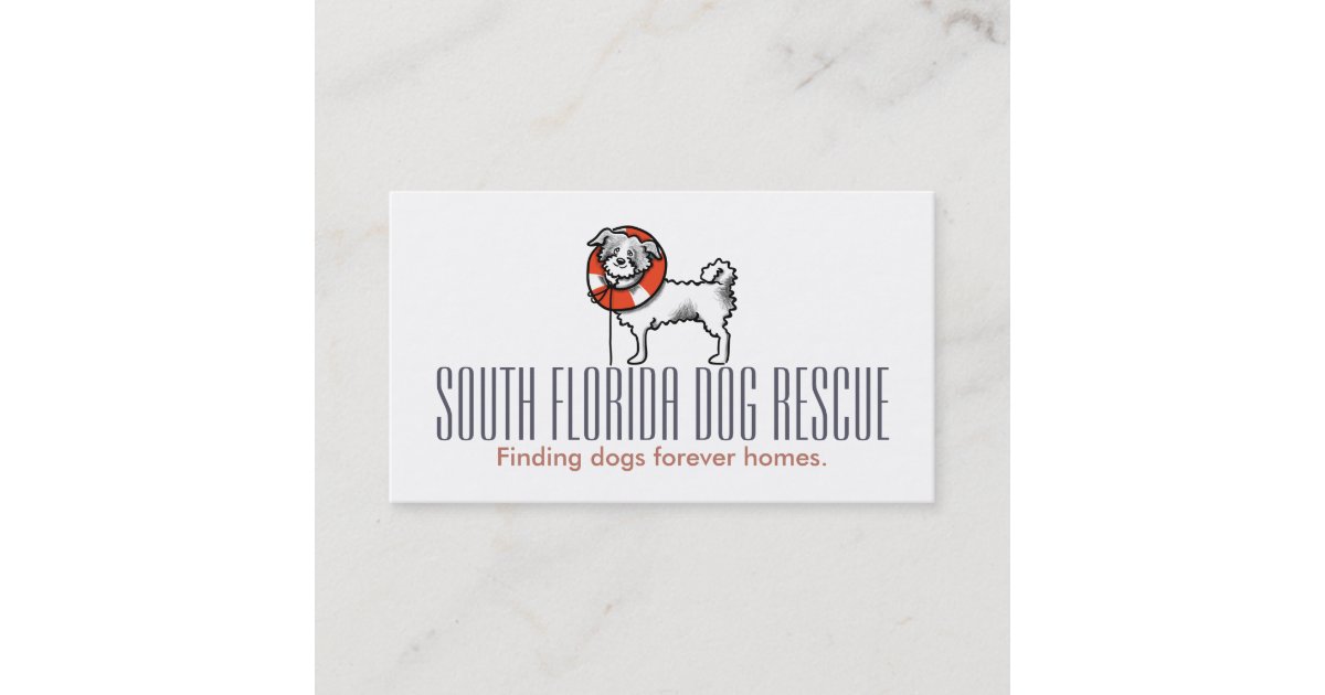 Dog Rescue Life Preserver Red Business Card | Zazzle