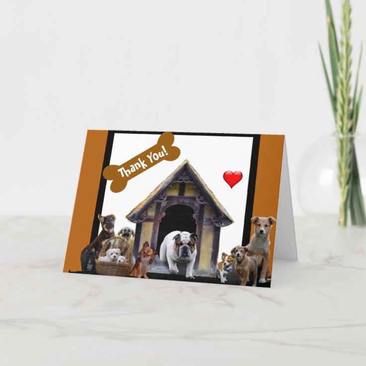Dog Rescue, Thank You Holiday Card | Zazzle