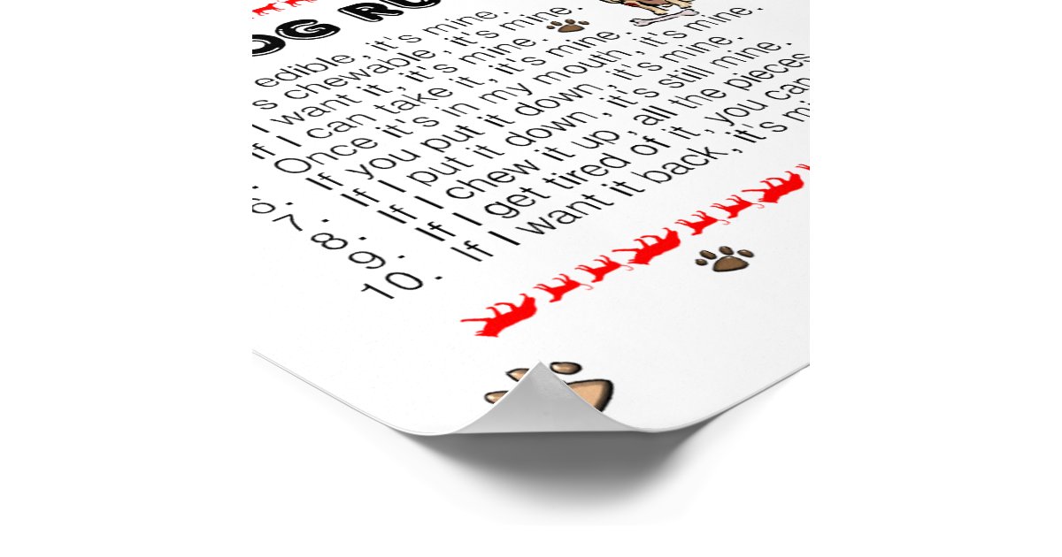 Dog Rules Poster | Zazzle.com