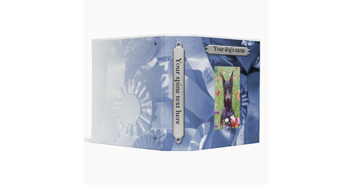 Dog Scrapbook, blue 3 Ring Binder | Zazzle
