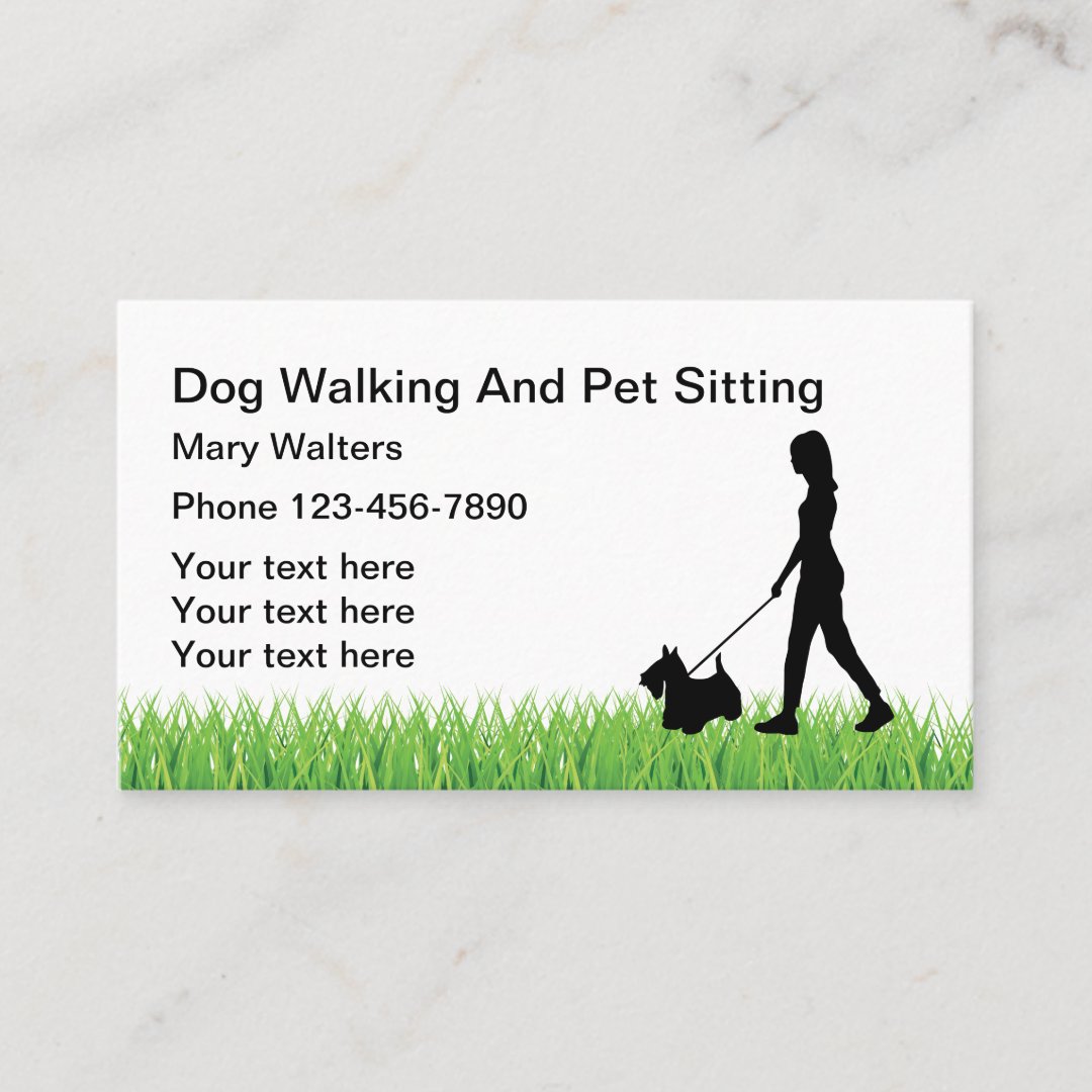 Dog Sitting And Dog Walking Business Card | Zazzle