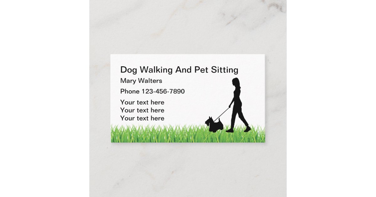 Dog Sitting And Dog Walking Business Card | Zazzle