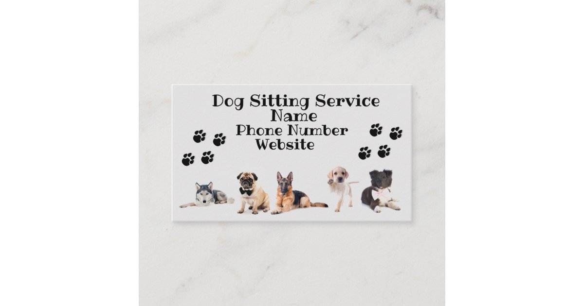 Dog Sitting Business Card | Zazzle