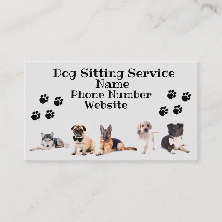 Dog Sitting Business Card | Zazzle