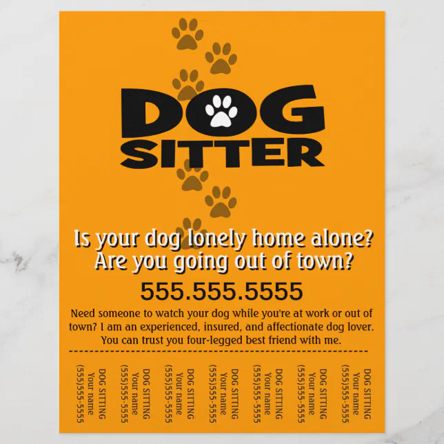 Dog Sitting.Sitter.Service.Business Flyer | Zazzle