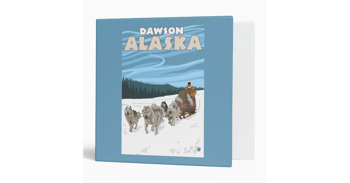 Dog Sledding Scene - Dawson, Alaska Binder | Zazzle