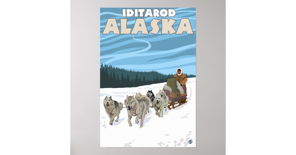 Dog Sledding Scene - Iditarod, Alaska Poster | Zazzle