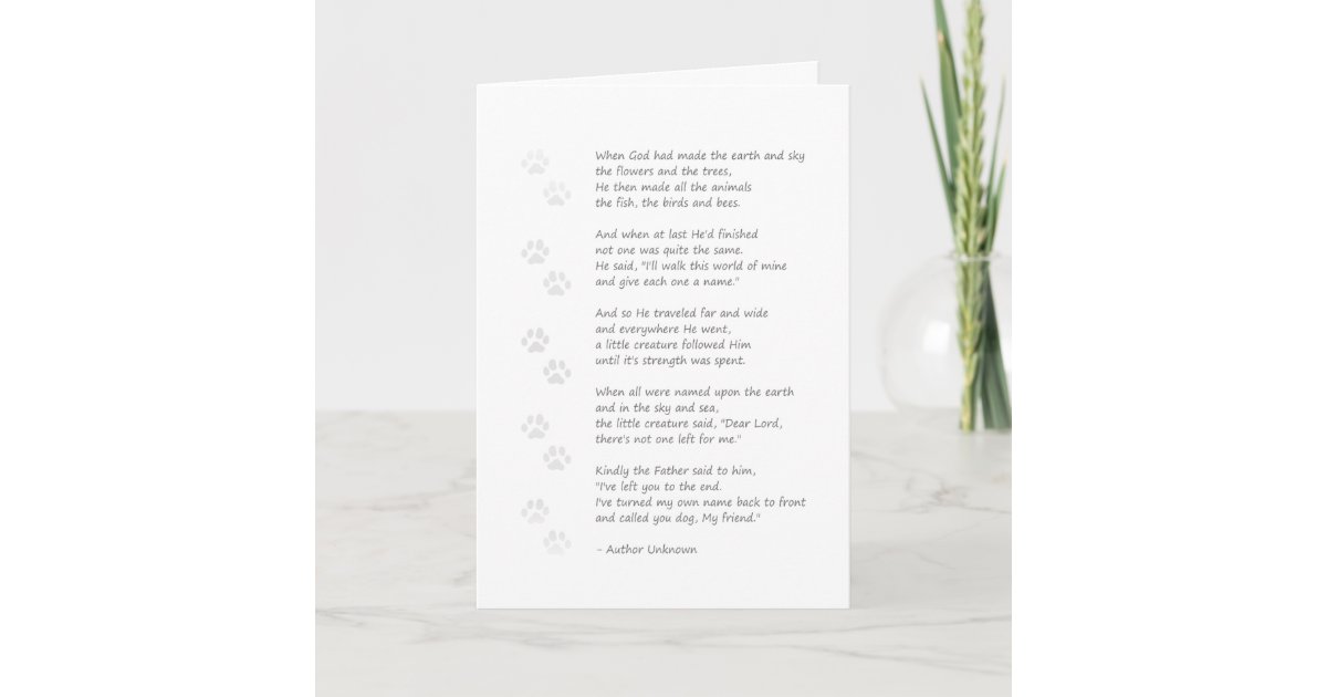 Dog Spelled Backward Poem Dog Sympathy Card Zazzle Dog Spelled Backward Poem Dog Sympathy Card Zazzle