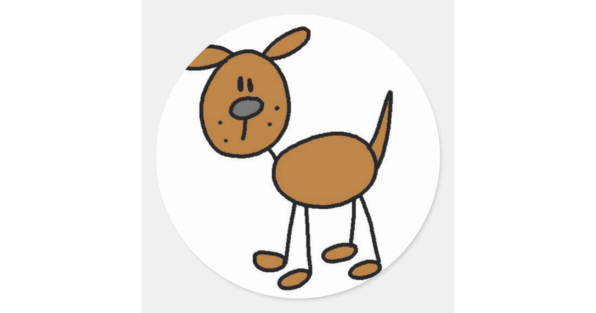 Dog Stick Figure Sticker | Zazzle
