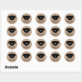 Dog symbol brown paper name sticker | Zazzle