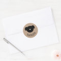 Dog symbol brown paper name sticker | Zazzle