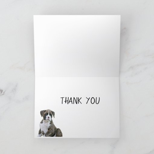 Dog Thank You Cards - Brindle Boxer Dog | Zazzle
