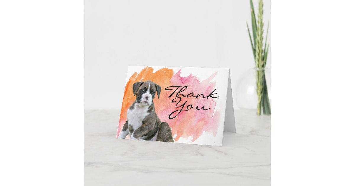Dog Thank You Cards - Brindle Boxer Dog | Zazzle