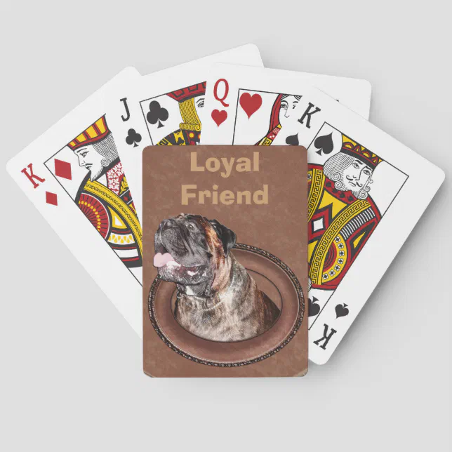 Dog themed Playing Cards with Huge BullMastiff | Zazzle