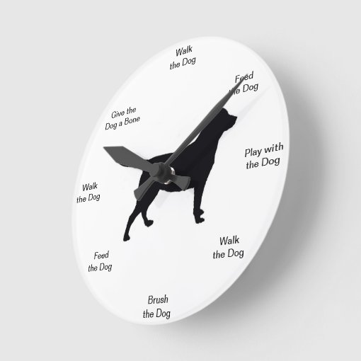 Dog Time Wall Clock | Zazzle