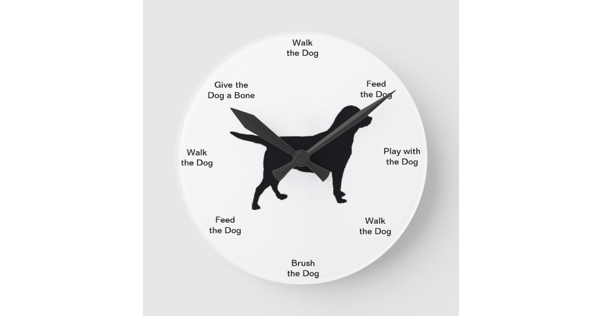 Dog Time Wall Clock | Zazzle