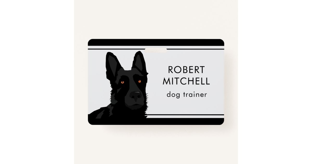 Dog Trainer Black German Shepherd Badge | Zazzle