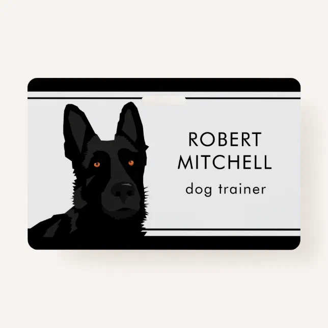 Dog Trainer Black German Shepherd Badge | Zazzle