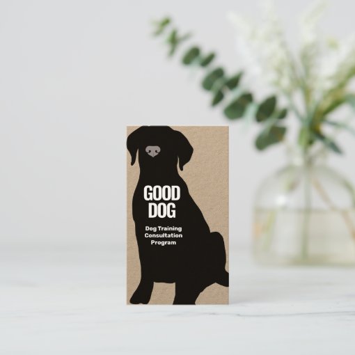 Dog Trainer Black Lab Kraft Business Card | Zazzle