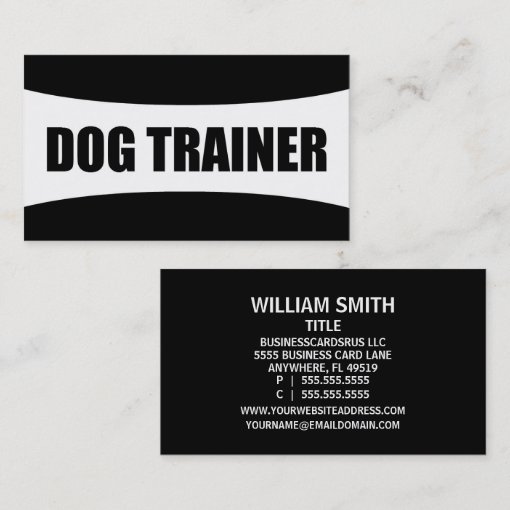 Dog Trainer Business Card | Zazzle
