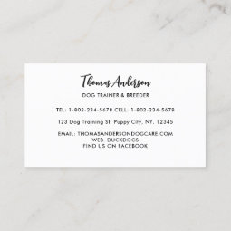 Dog Trainer Labrador Retriever Breeder Puppy Business Card | Zazzle