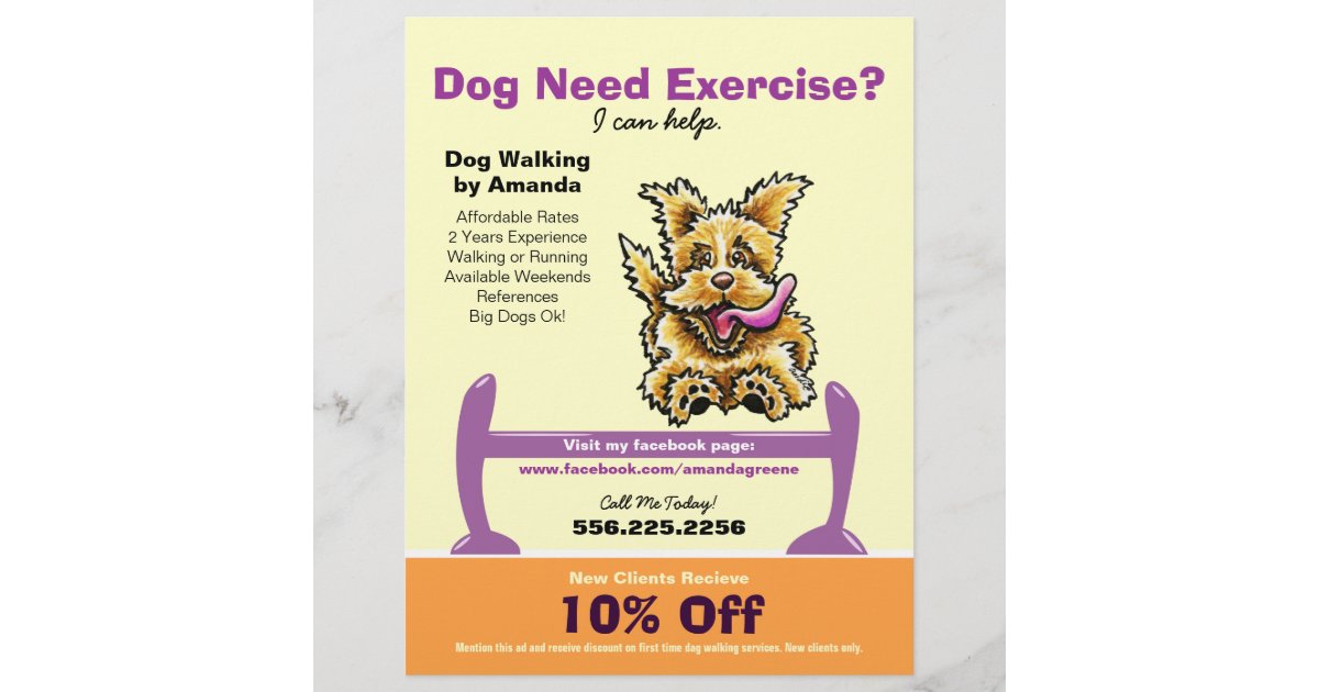 Dog Trainer Training Active Terrier Coupon Ad Flyer | Zazzle