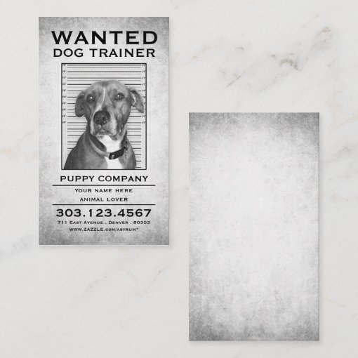 dog trainer wanted poster business card | Zazzle