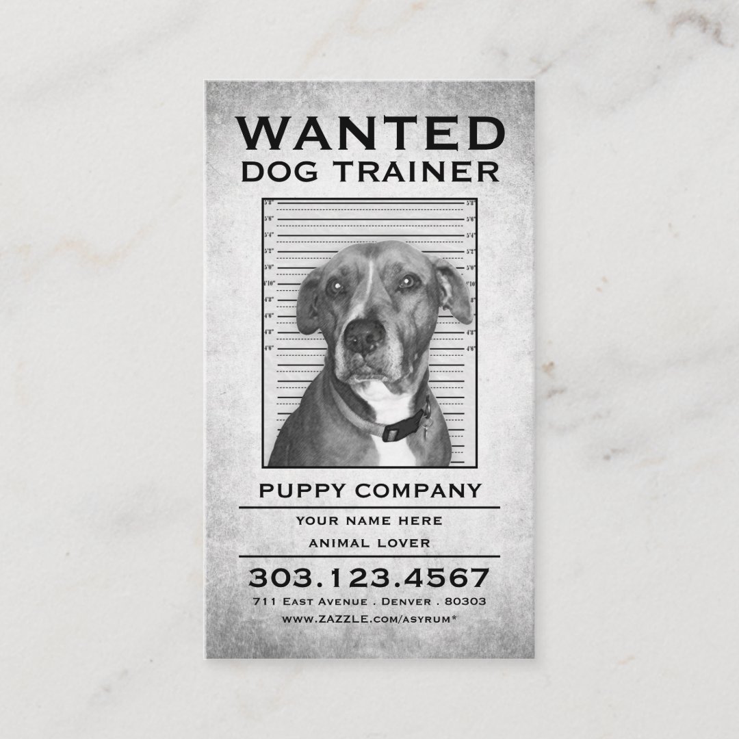 dog trainer wanted poster business card | Zazzle