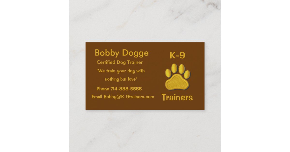 Dog Trainers Business Card | Zazzle