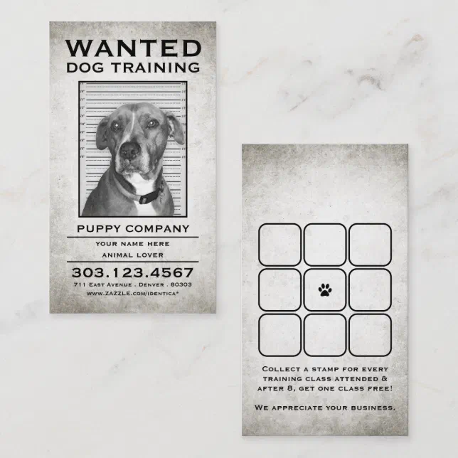 dog training wanted poster stamp card | Zazzle