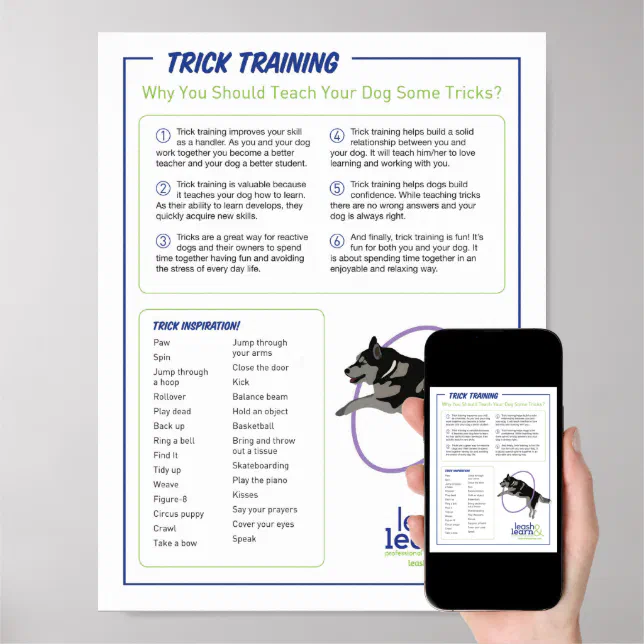 Dog Trick Training Poster | Zazzle