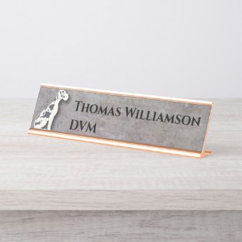Dog Veterinarians Office Monogrammed Desk Name Plate | Zazzle