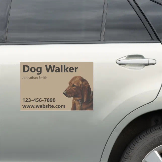 Dog Walker Advertisement Template Car Magnet | Zazzle