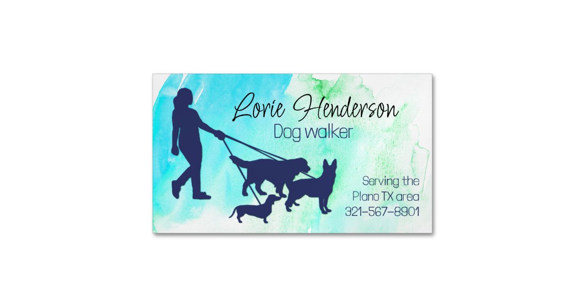 Dog Walker Business Card Magnet Zazzle dog-walker-business-card-magnet-zazzle