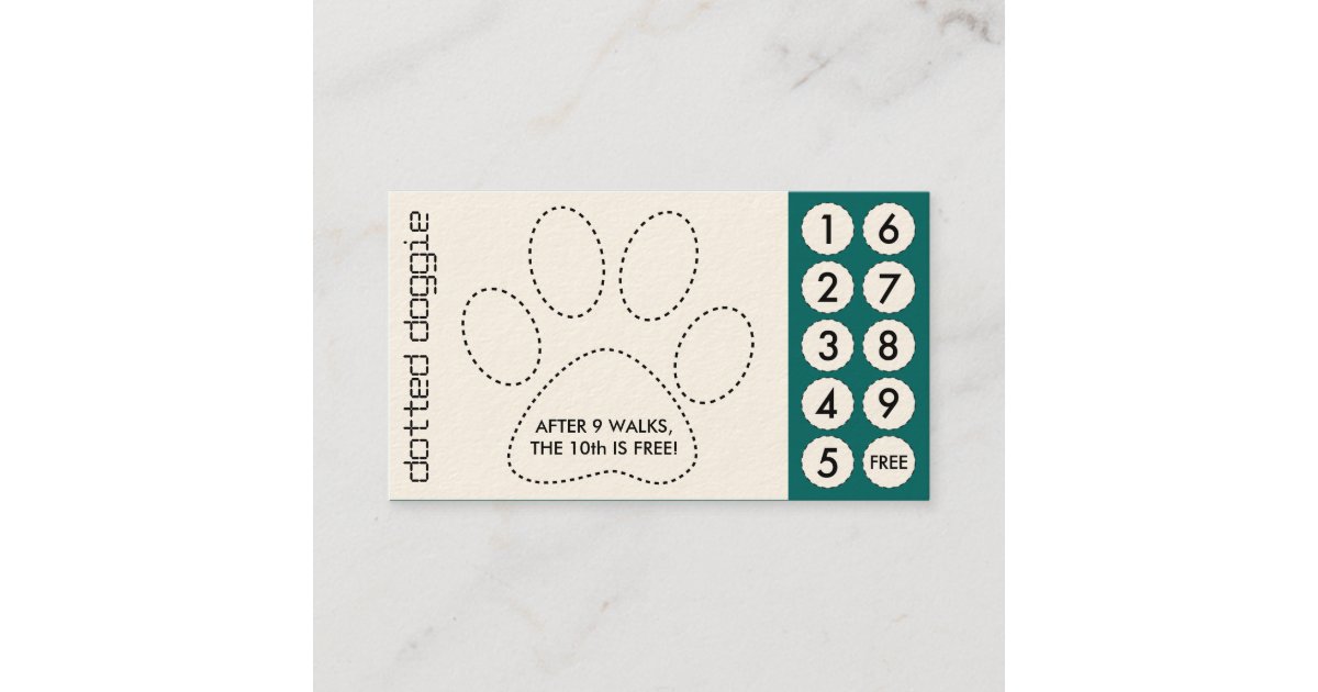 dog walker cut out punch cards | Zazzle