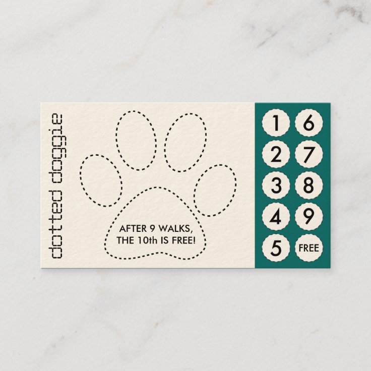 dog walker cut out punch cards | Zazzle